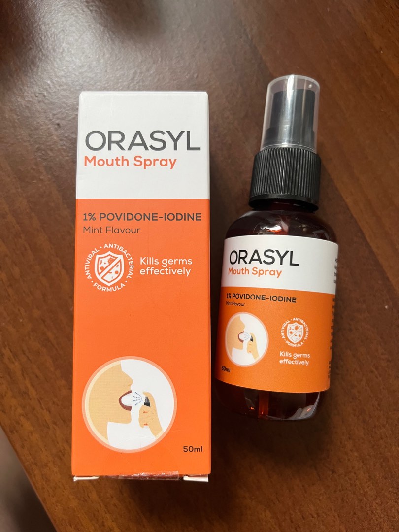 Orasyl Orange Povidone-Iodine Mouth Spray 50ml, Beauty & Personal Care ...
