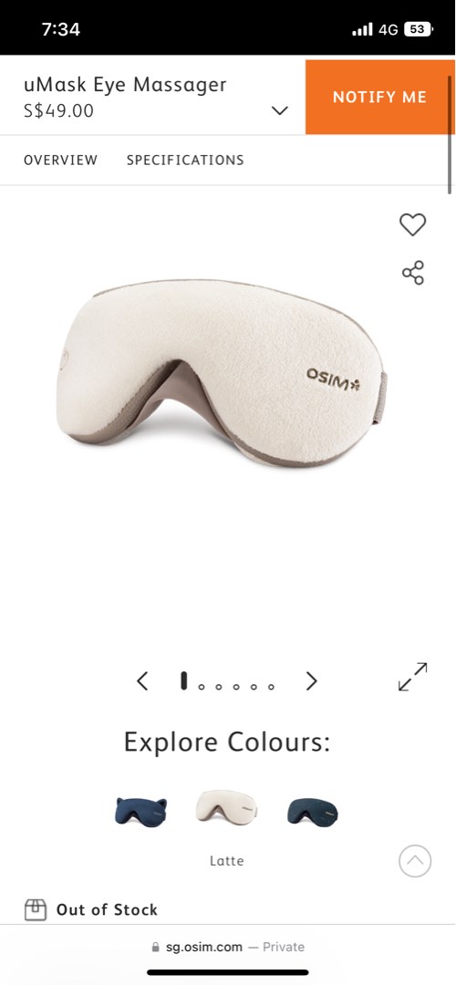 OSIM uMask Eye Massager, Health & Nutrition, Massage Devices on Carousell