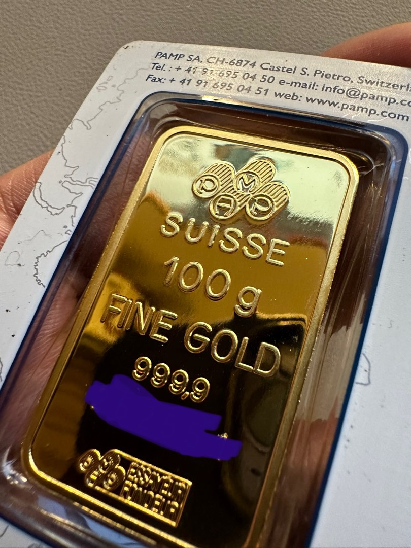 PAMP Gold bar 100 gram, Men's Fashion, Watches & Accessories, Jewelry ...