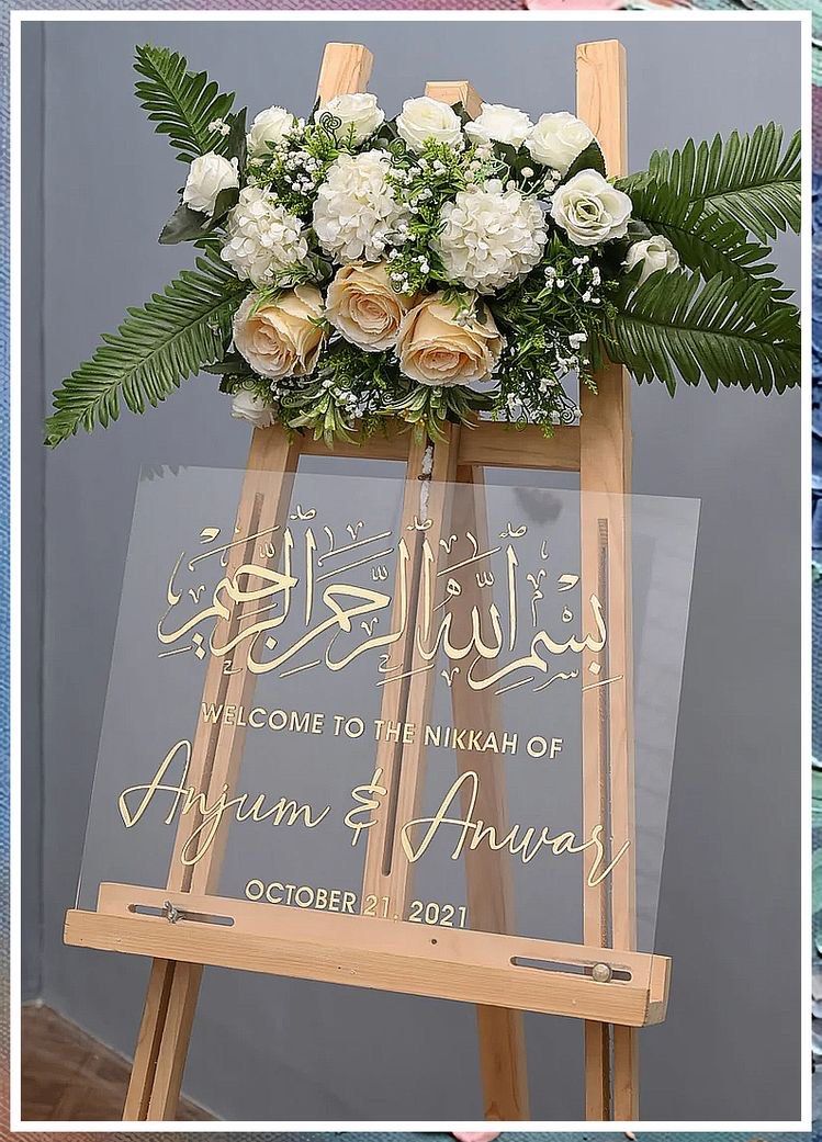 Personalised Arabic wedding welcome signage, Hobbies & Toys, Stationery ...