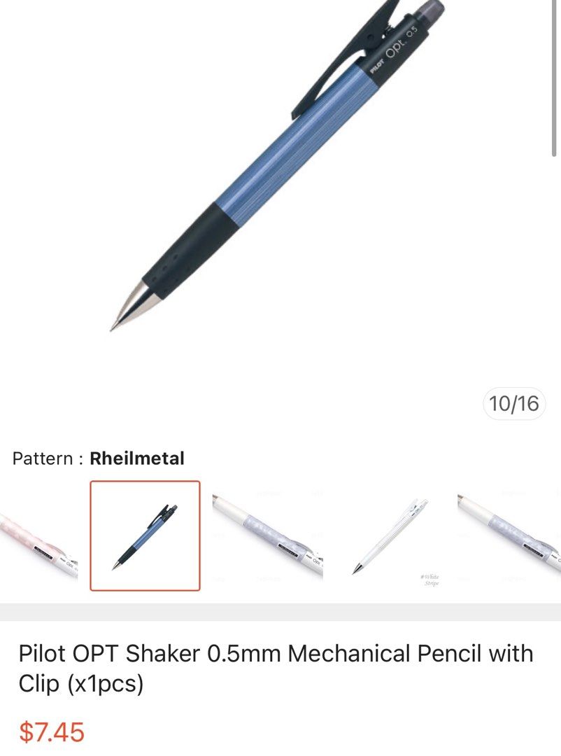 Pilot OPT Shaker 0.5 Mechanical Pencil with Clip Blue Color, Hobbies ...