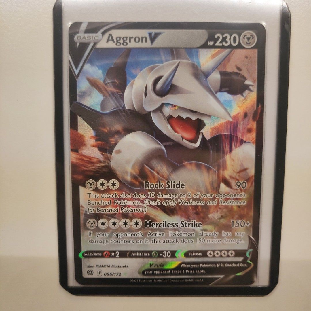 Pokemon TCG Aggron V |Brilliant Stars, Hobbies & Toys, Toys & Games on ...
