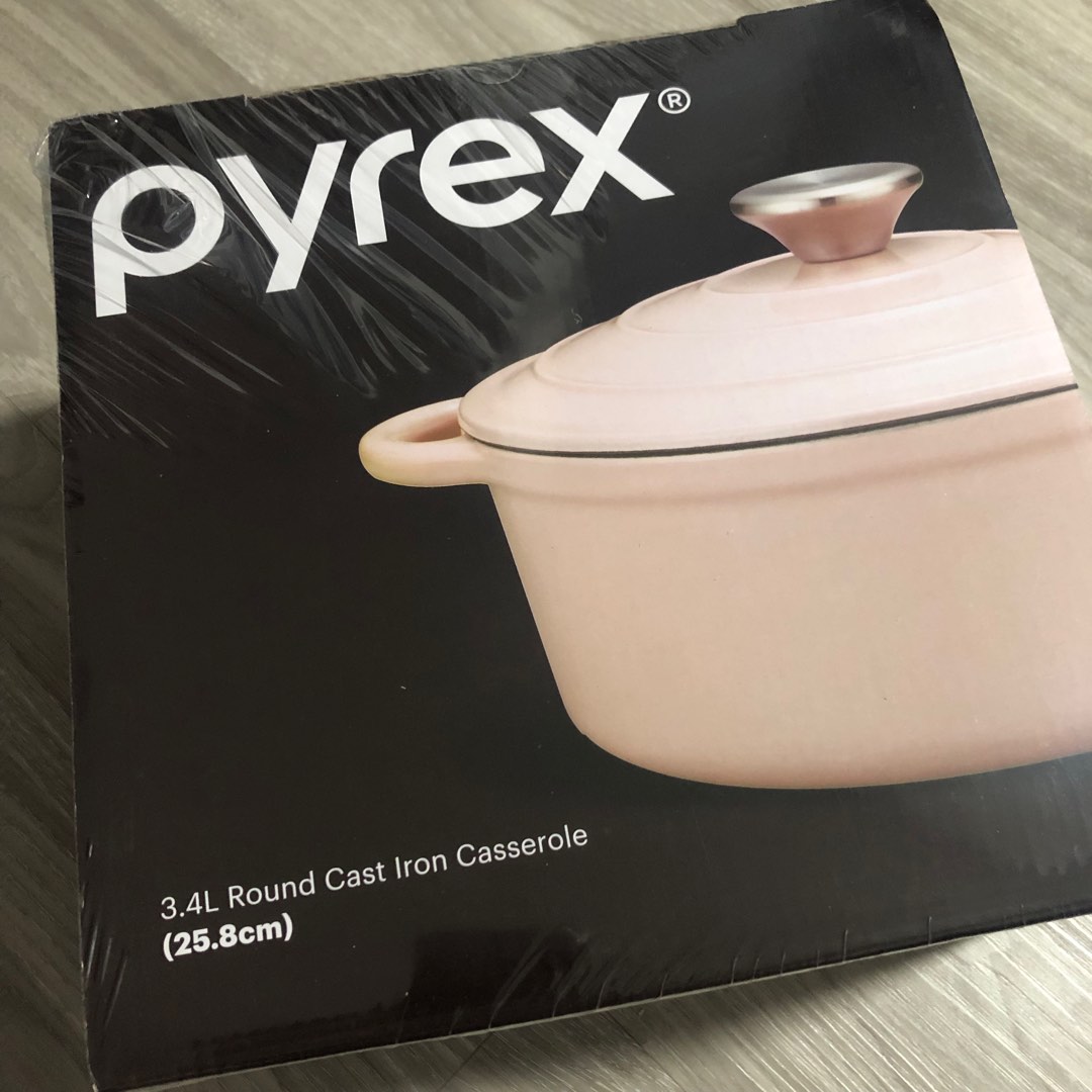 Pyrex Cast Iron Casserole Pot (3.4L), Furniture & Home Living ...