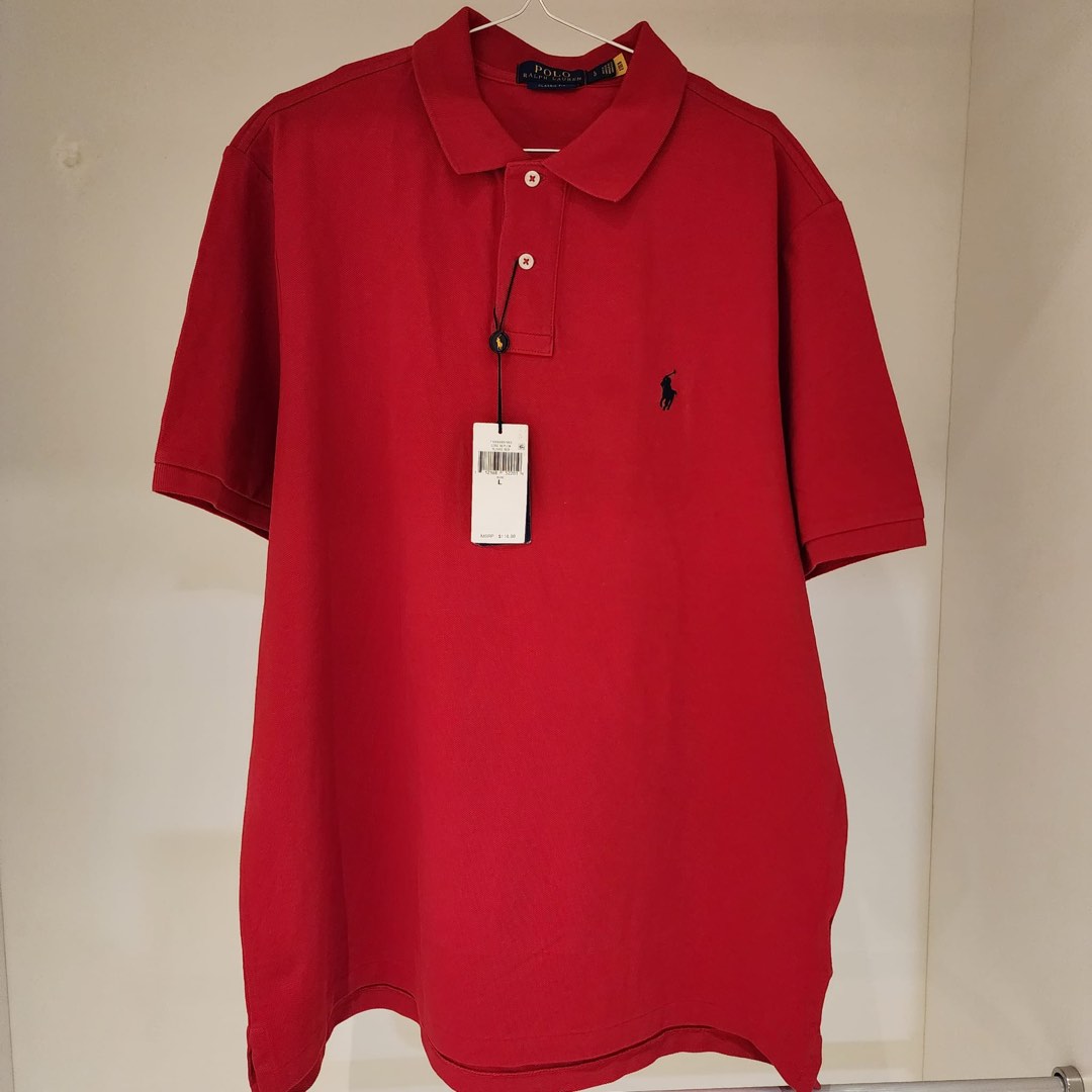 Ralph Lauren Red Polo Shirt (Classic Fit), Men's Fashion, Tops & Sets ...