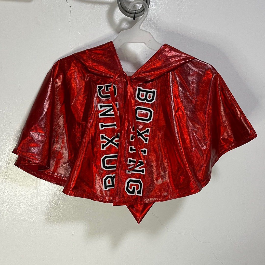 Red Metallic Boxing Hoodie Cloak Cape (WITH FREEBIE), Sports Equipment ...