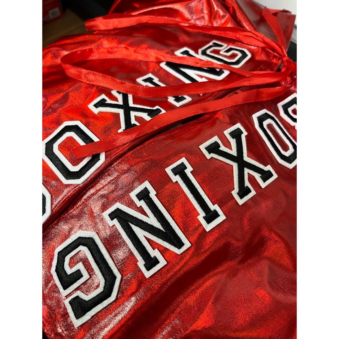 Red Metallic Boxing Hoodie Cloak Cape (WITH FREEBIE), Sports Equipment ...