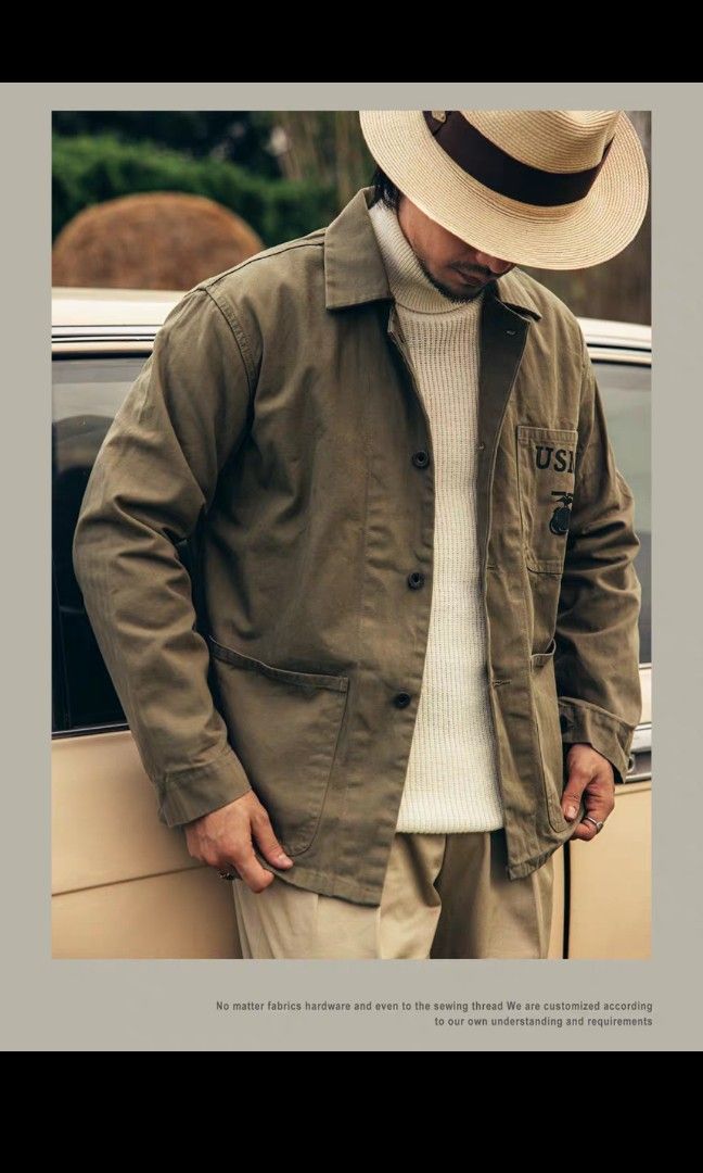 Red Tornado USMC Marine Corps P41 Utility Jacket WWII Herringbone Twill ...