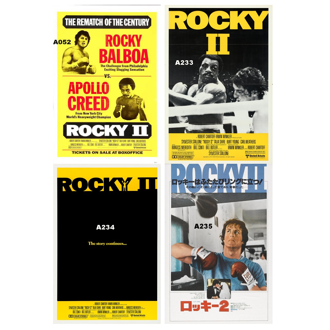 ROCKY II (1979) MOVIE POSTERS (PART 1) SYLVESTER STALLONE, Hobbies ...