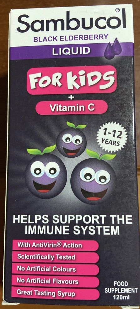 Sambucol Black Elderberry Liquid for Kids, Health & Nutrition, Health ...