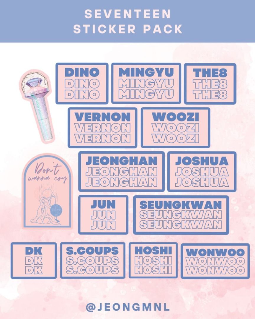 Seventeen Sticker Pack (15 pcs per pack), Hobbies & Toys, Memorabilia ...
