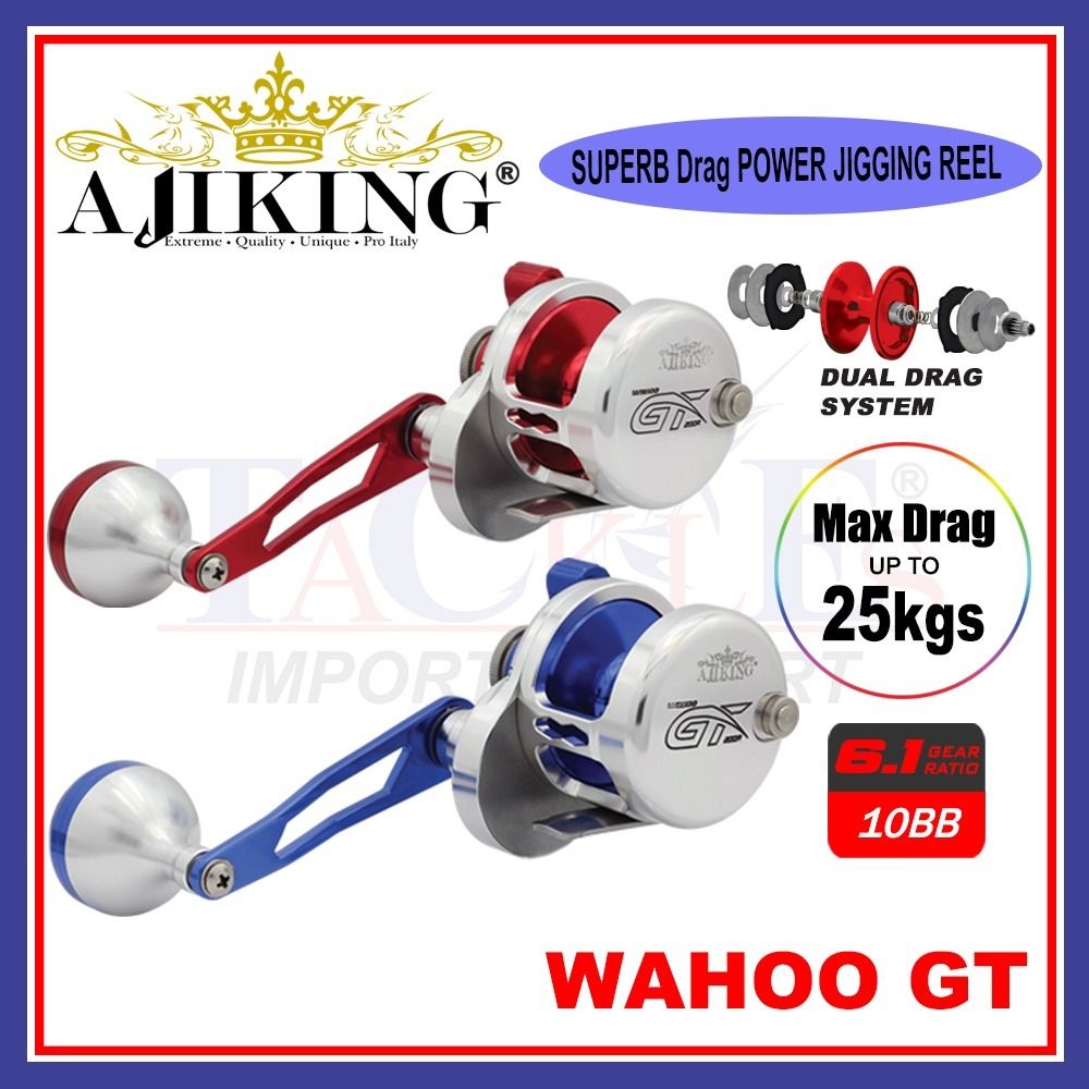 Ajiking Overhead Lever Drag Fishing Reel Jigging Right Hand Crank Turn , Pusing Karau Tangan ...