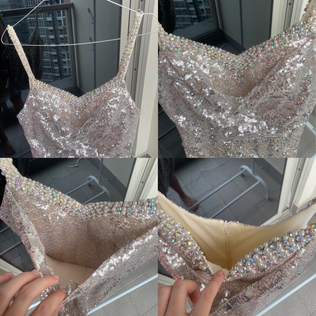 SILVER LONG DRESS / GAUN WANITA IMPORT / GAUN ACARA KONDANGAN ULANG ...