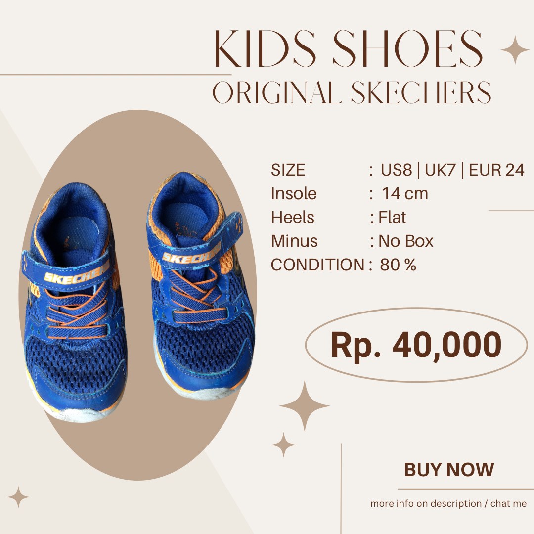 SKECHERS SEPATU ANAK / SEPATU SPORTY ANAK 2-3y - BIRU ORANGE, Bayi ...