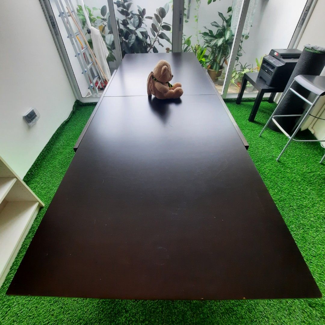 Solid Wood 1.2m/2.4m Extendable Dining Table, Furniture & Home Living ...