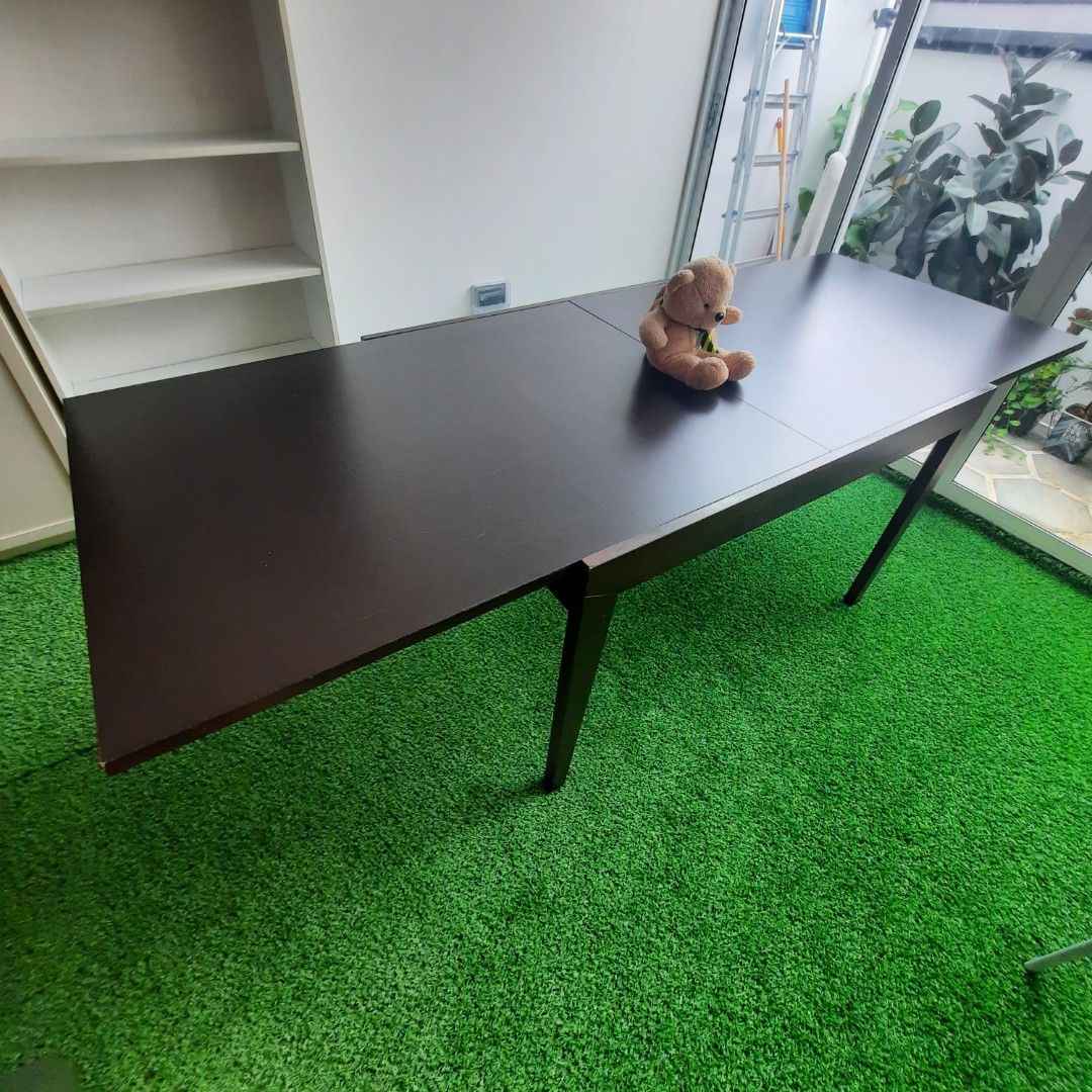 Solid Wood 1.2m/2.4m Extendable Dining Table, Furniture & Home Living ...