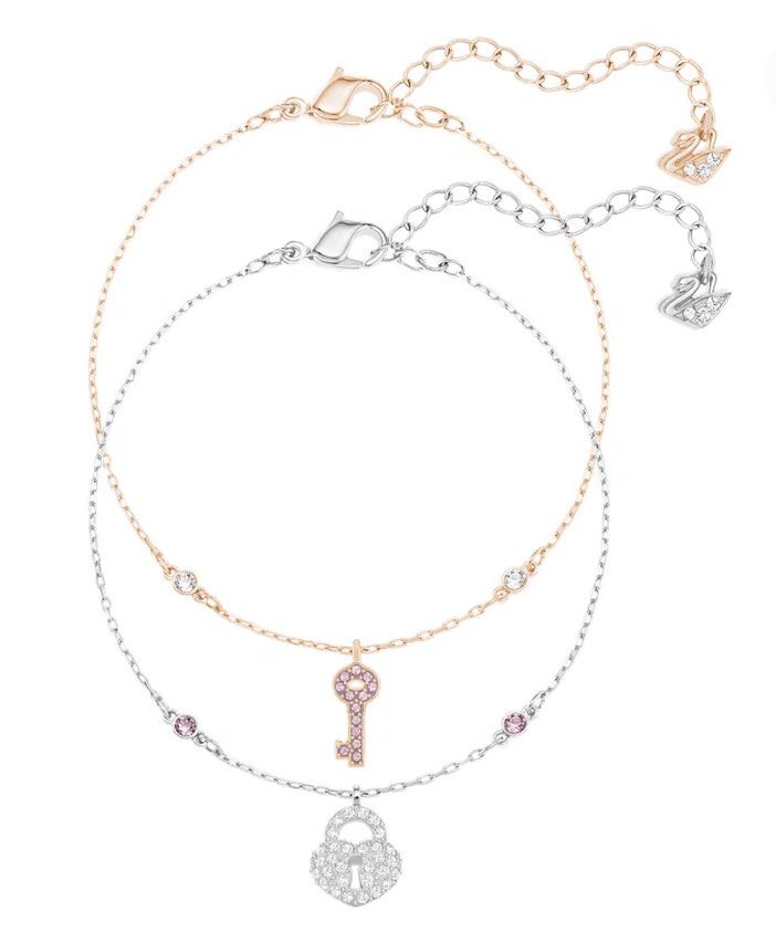 Swarovski Crystal Wishes Key Bracelet Set, 名牌, 飾物及配件 - Carousell