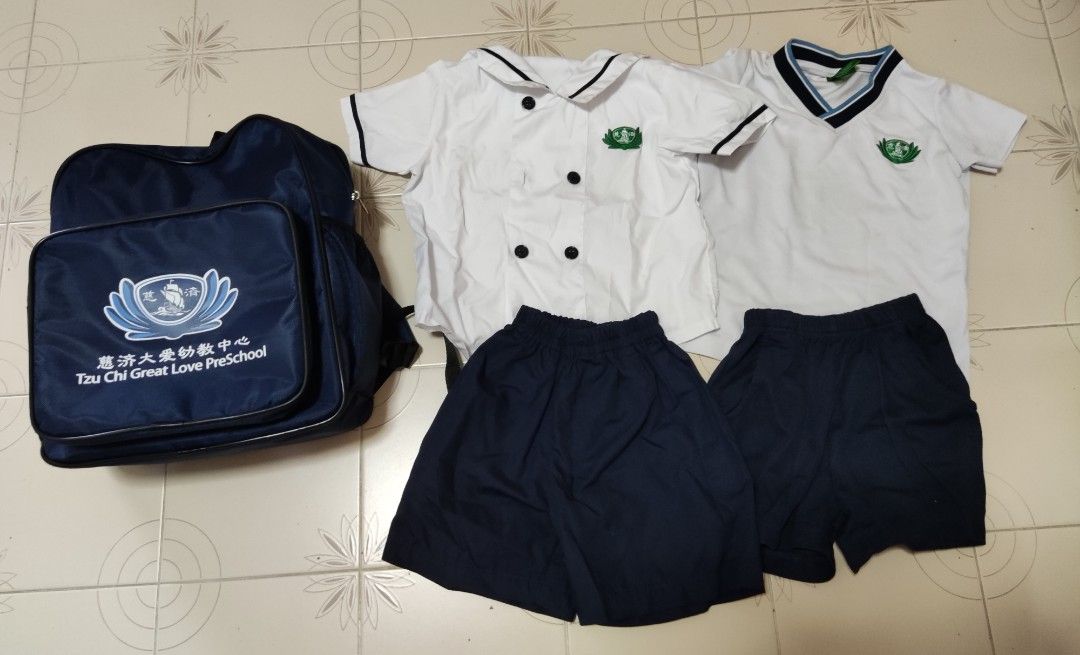 Tzu chi preschool bag and uniform, Babies & Kids, Babies & Kids Fashion ...
