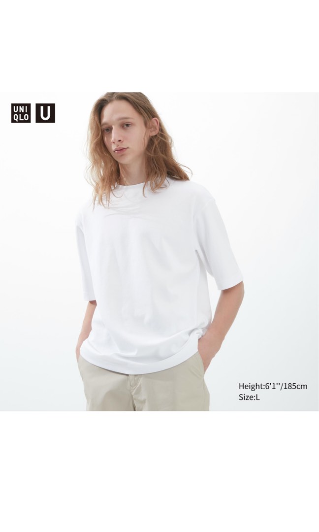 UNIQLO U Airism Cotton Crew Neck Oversized T-Shirt, Men's Fashion, Tops & Sets, Tshirts & Polo ...