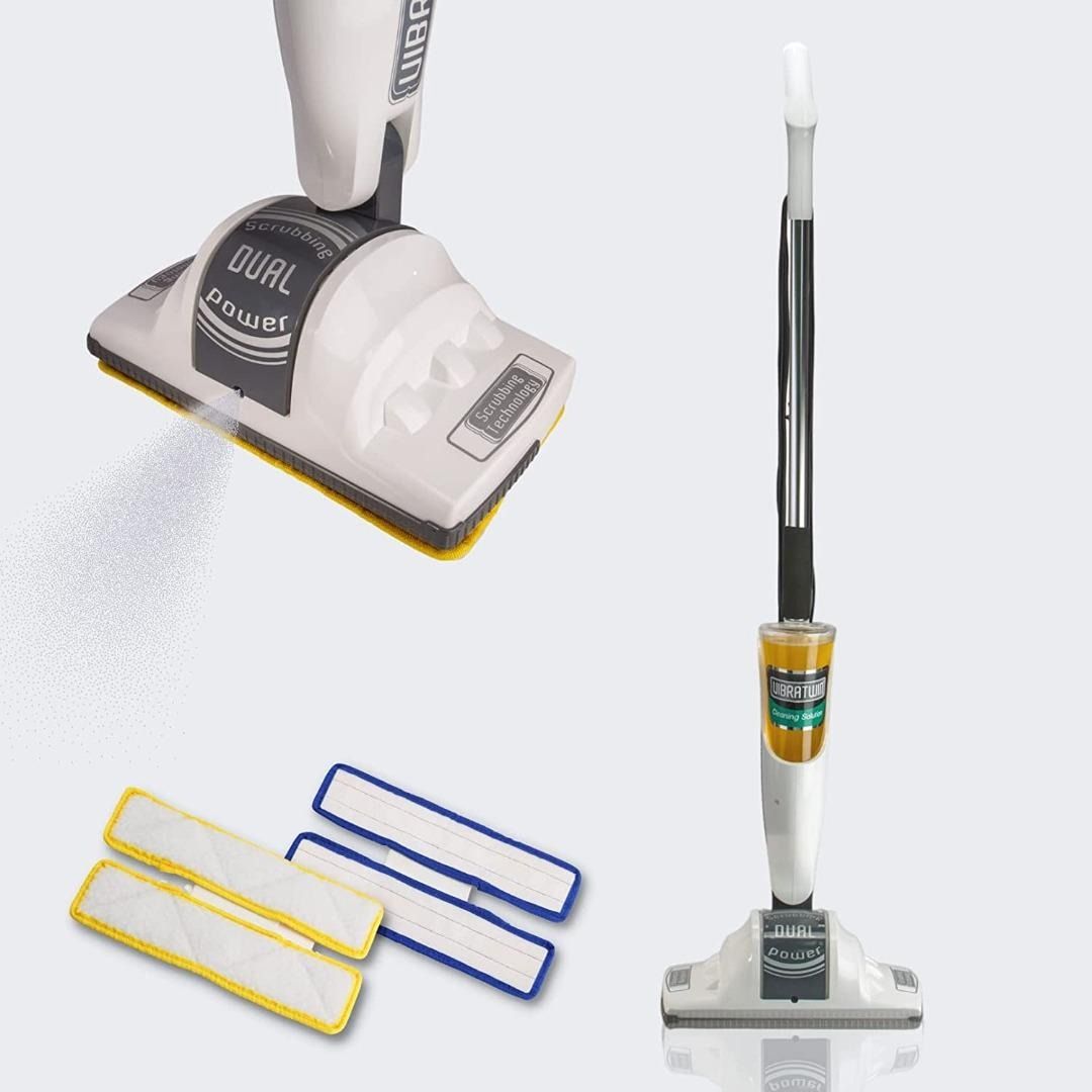 VIBRATWIN As Seen on TV Electric Dual Action Floor Polisher and Cleaner Machine with Pads for ...