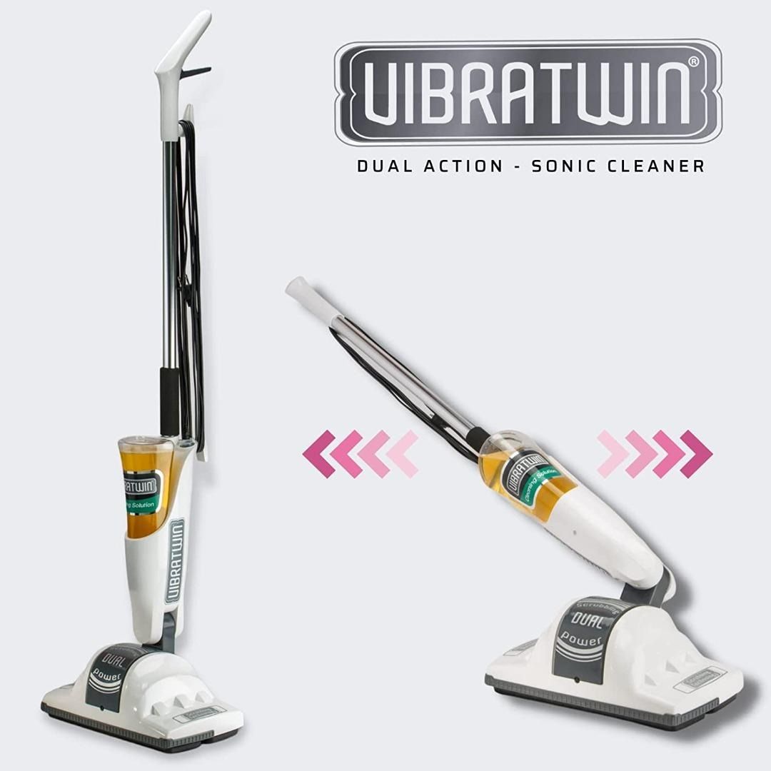 VIBRATWIN As Seen on TV Electric Dual Action Floor Polisher and Cleaner Machine with Pads for ...