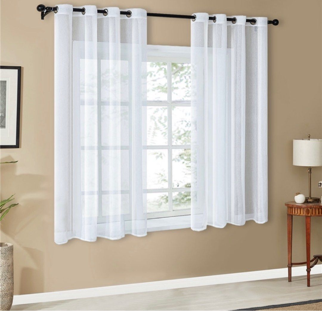 (1 last piece) White Sheer Translucent Aesthetic Curtains for Room ...