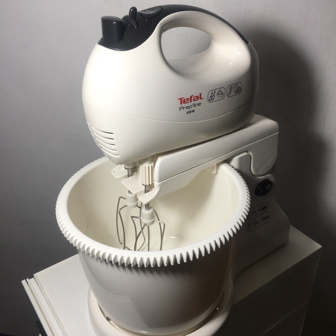 Tefal HT412138 prepline simple white minimalist 450w stand mixer w ...