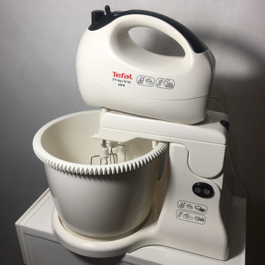 Tefal HT412138 prepline simple white minimalist 450w stand mixer w ...