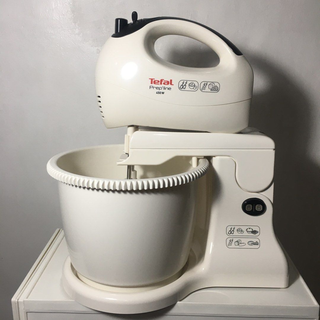 Tefal HT412138 prepline simple white minimalist 450w stand mixer w ...