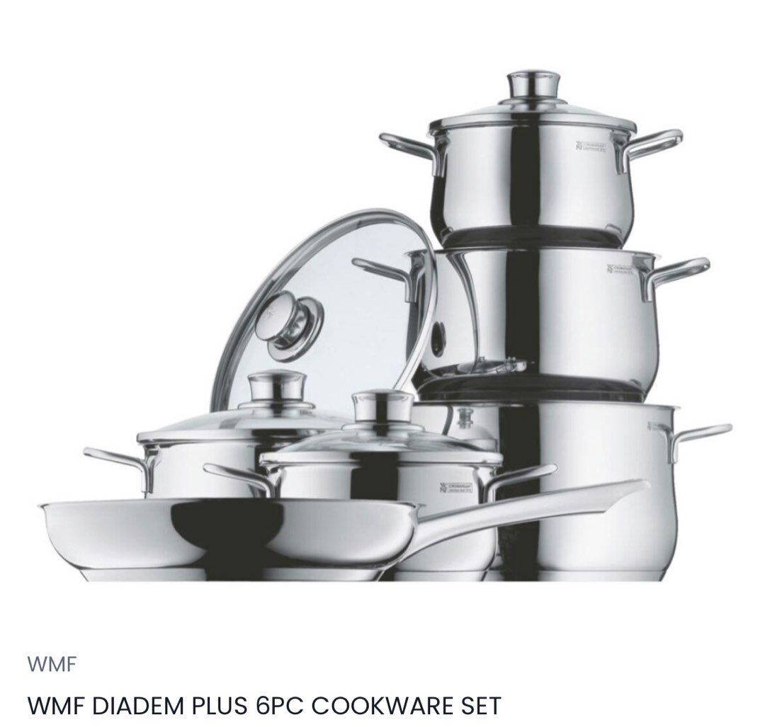WMF DIADEM PLUS 6PC COOKWARE SET, Furniture & Home Living, Kitchenware ...