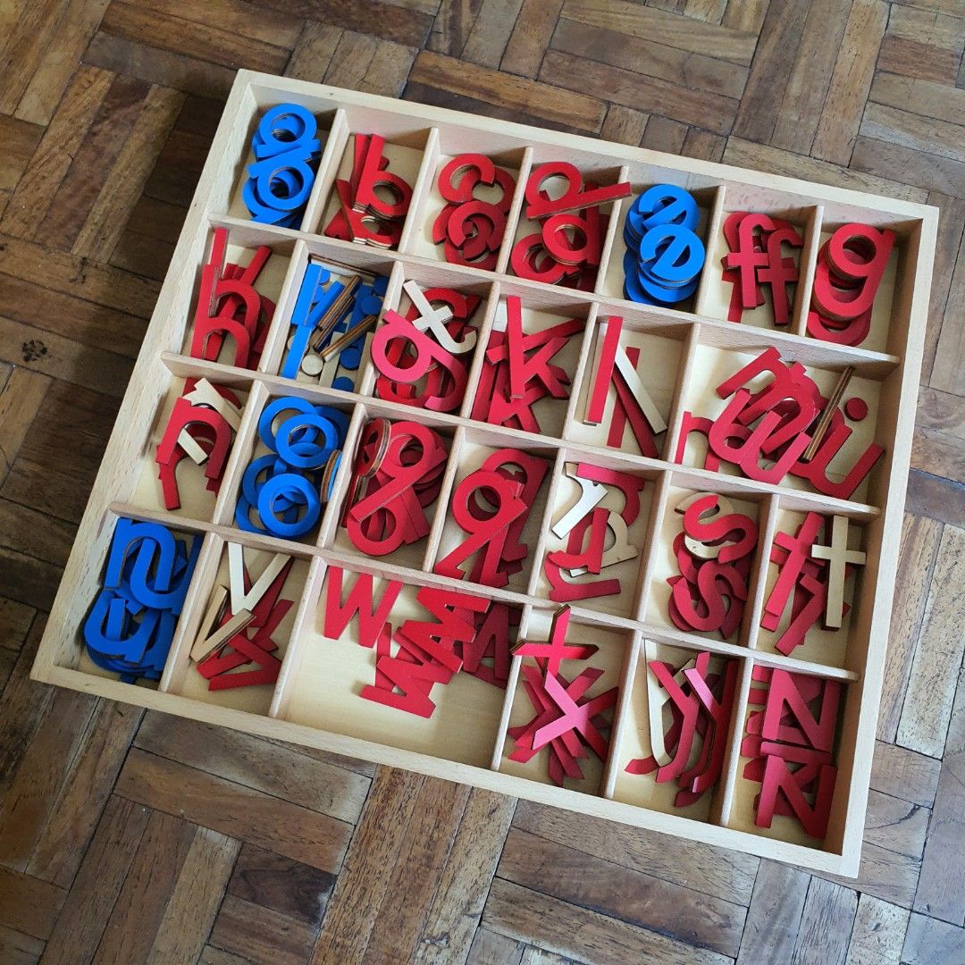 Wooden Montessori Movable Alphabet with Mat, Hobbies & Toys, Stationary ...