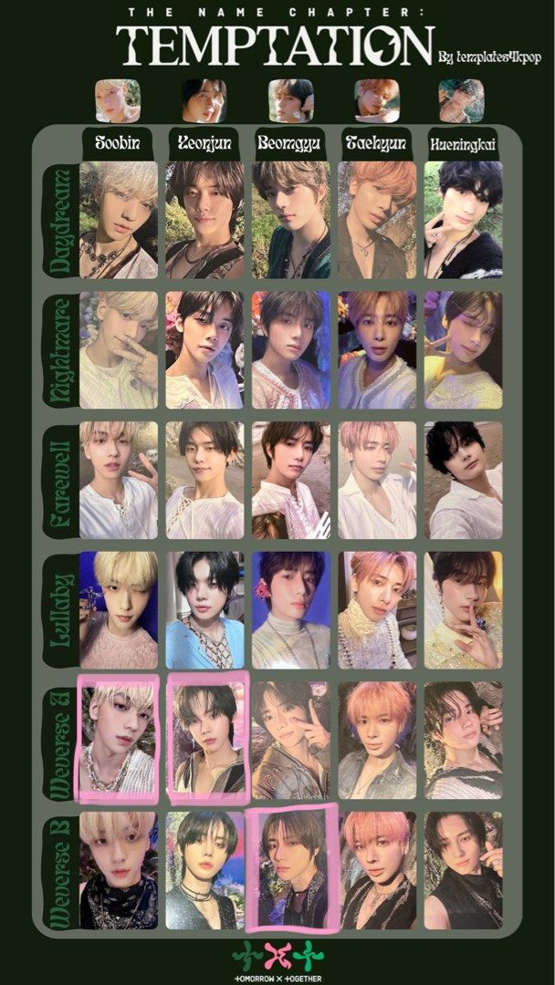 wtt txt the name chapter temptation weverse album version photocard ...
