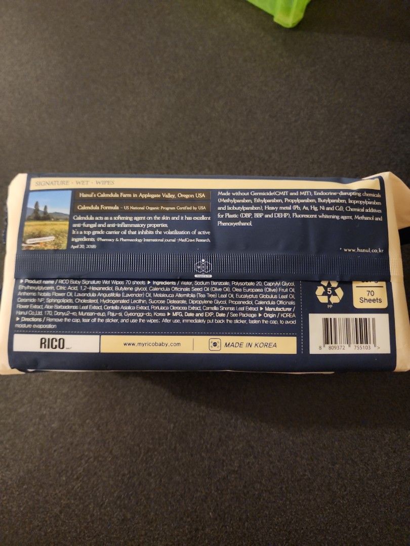 Rico Signature Baby Wipes 70 sheets, Babies & Kids, Bathing & Changing ...