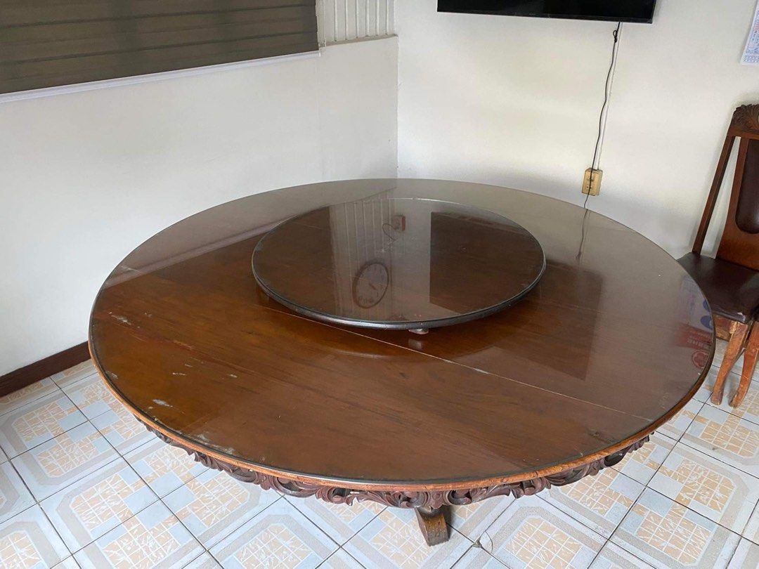 6ft Narra Table with center table, Furniture & Home Living, Furniture ...