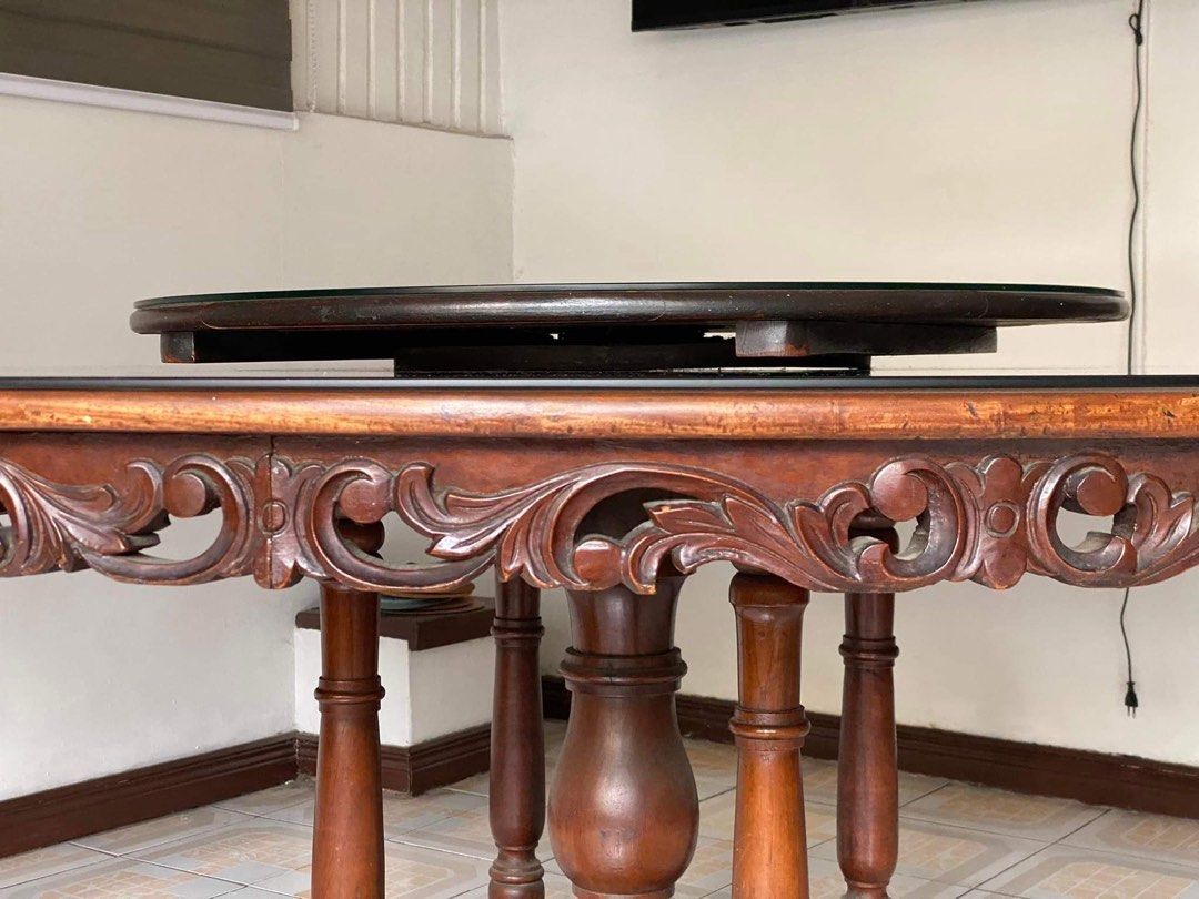 6ft Narra Table with center table, Furniture & Home Living, Furniture ...