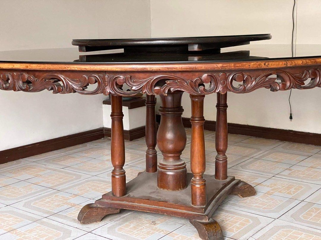 6ft Narra Table with center table, Furniture & Home Living, Furniture ...
