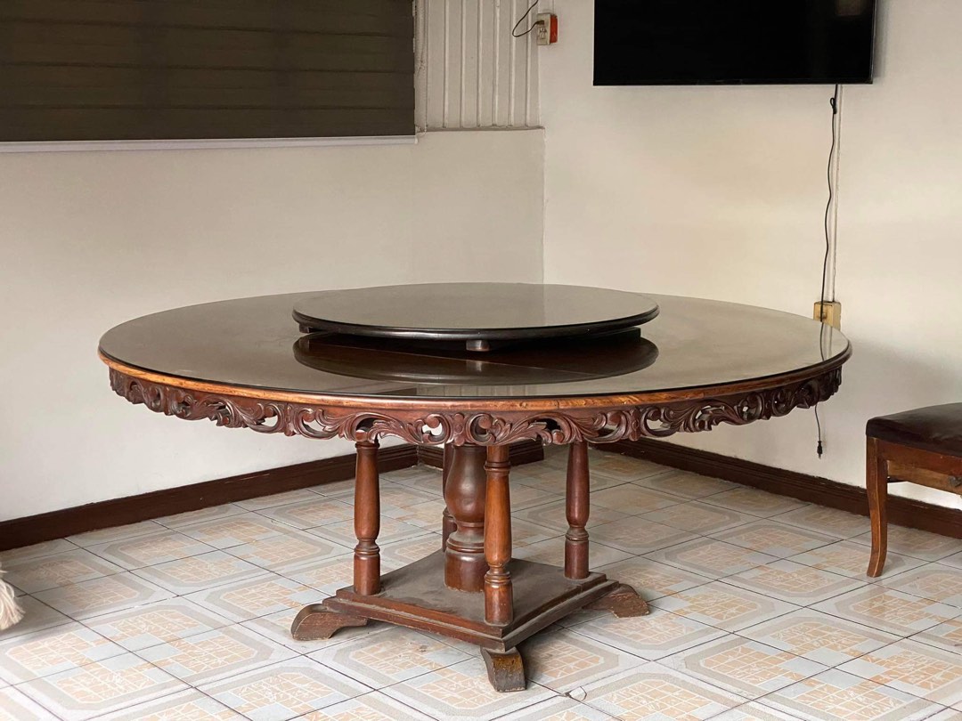6ft Narra Table with center table, Furniture & Home Living, Furniture ...
