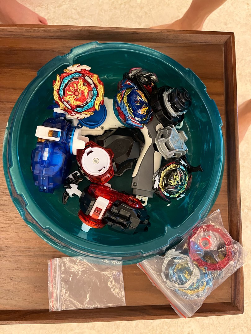 Assorted Beyblades with launchers and a stadium, Hobbies & Toys, Toys ...