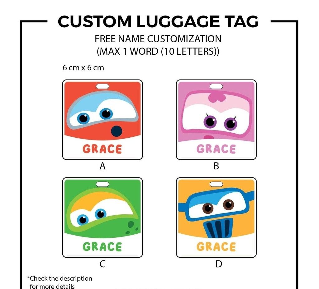 Bag Luggage Tag Super Wings Tayo Toys Story Sesame Street Stitch Hello ...