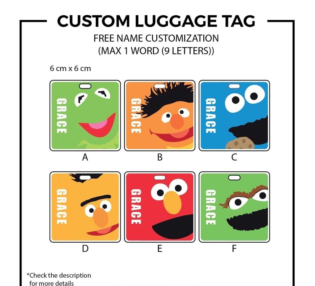 Bag Luggage Tag Super Wings Tayo Toys Story Sesame Street Stitch Hello ...
