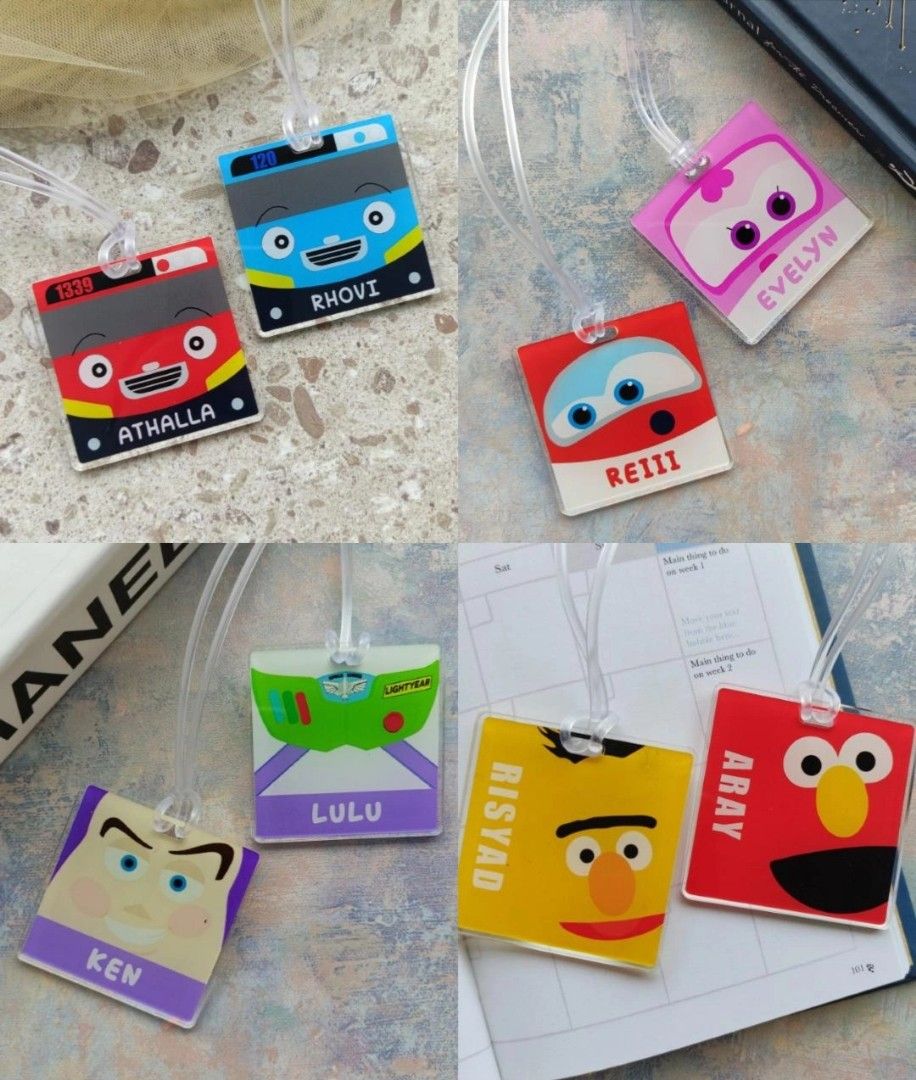 Bag Luggage Tag Super Wings Tayo Toys Story Sesame Street Stitch Hello ...