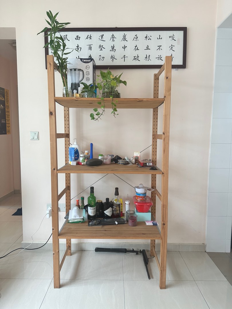 Beautiful wooden 3-storeys rack, Furniture & Home Living, Furniture ...