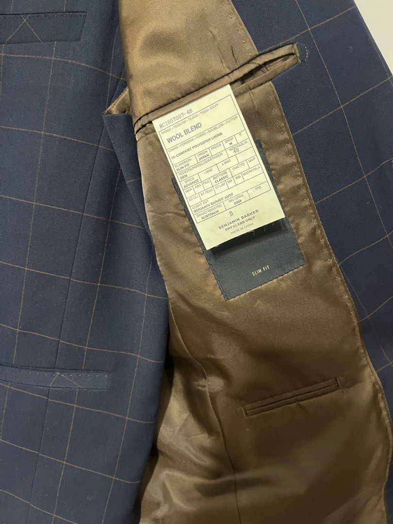 Benjamin Barker Slim Fit Suit Jacket and Waistcoat, Men's Fashion ...