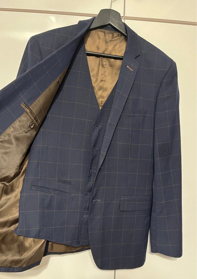 Benjamin Barker Slim Fit Suit Jacket and Waistcoat, Men's Fashion ...