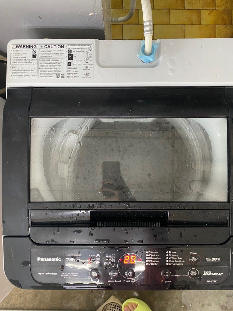Black Panasonic 7.5KG Top Loading Washing Machine, TV & Home Appliances ...