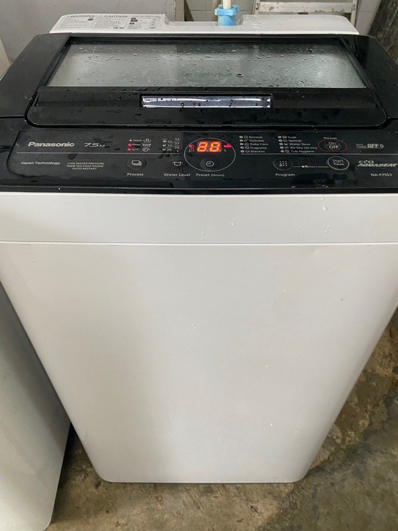 Black Panasonic 7.5KG Top Loading Washing Machine, TV & Home Appliances ...