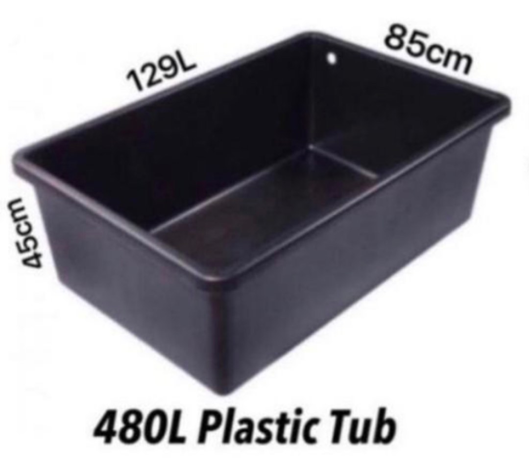 BLUE 480L plastic tub for fish and terrapin, Pet Supplies, Homes ...