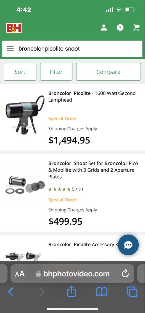 Broncolor Picolite 1600w/s with snoot and honeycomb set, Photography ...