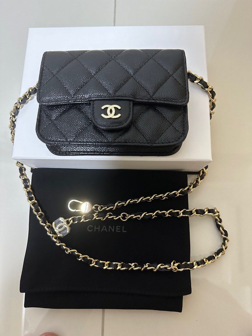 Chanel Small Leather Waist Bag, Luxury, Bags & Wallets on Carousell