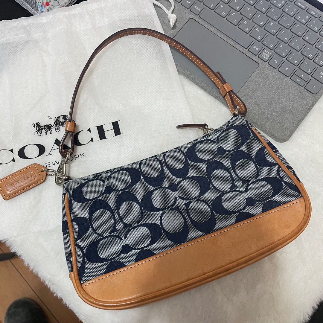 Coach Demi Baguette Indigo, Luxury, Bags & Wallets on Carousell