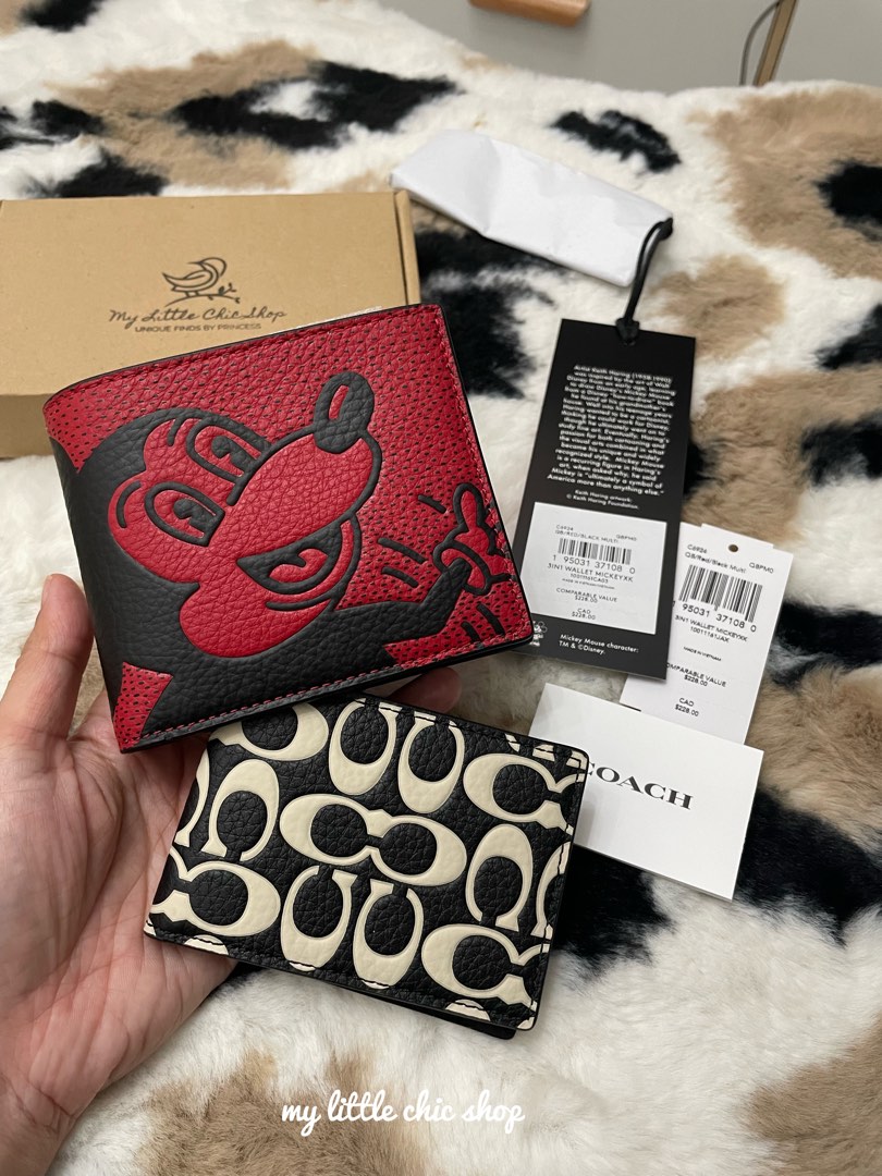 coach disney mickey mouse 3 in 1 wallet x keith haring, Men's Fashion ...